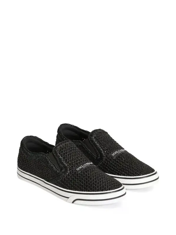 Dolce & Gabbana Dg Sailing Raffia Sneakers - Black