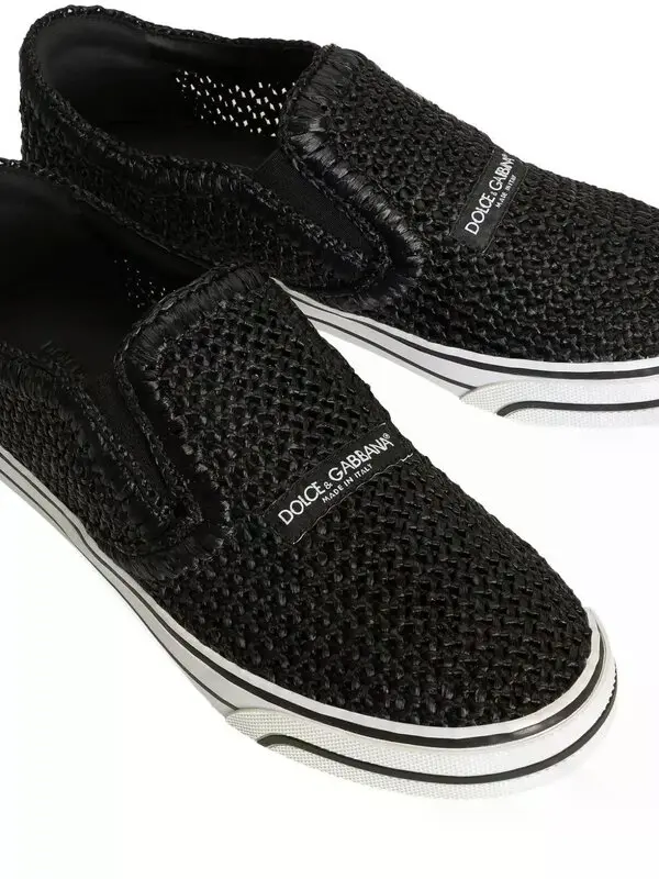 Dolce & Gabbana Dg Sailing Raffia Sneakers - Black