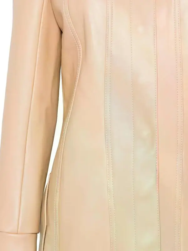 MITILIANE COUTURE Leather Coat With Contrast Stitching