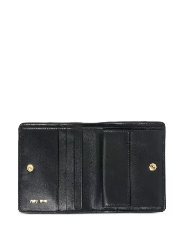 Miu Miu Small Matelassé Nappa Leather Wallet - Black