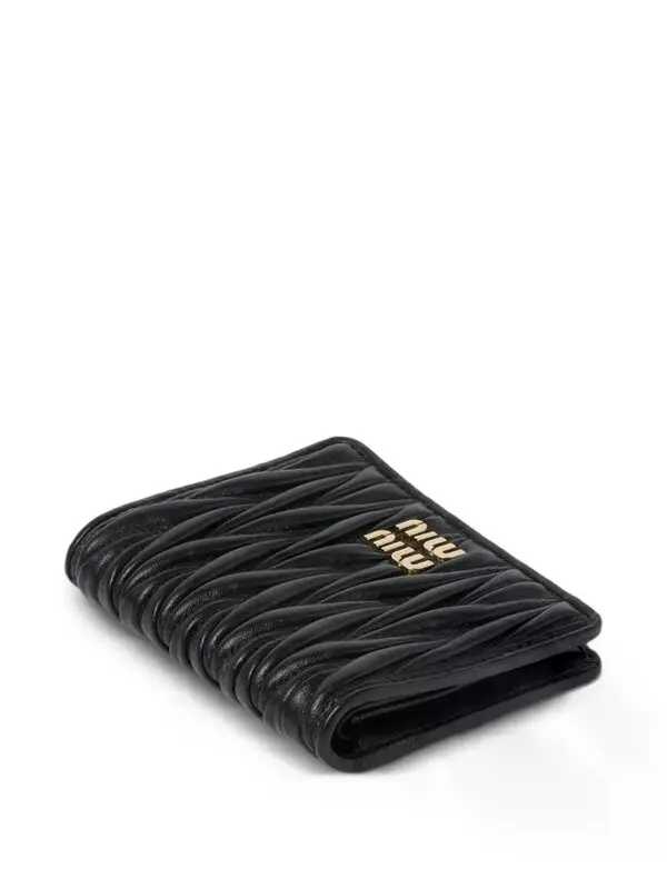Miu Miu Small Matelassé Nappa Leather Wallet - Black