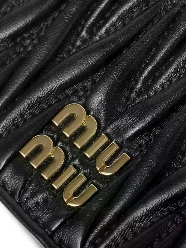 Miu Miu Small Matelassé Nappa Leather Wallet - Black