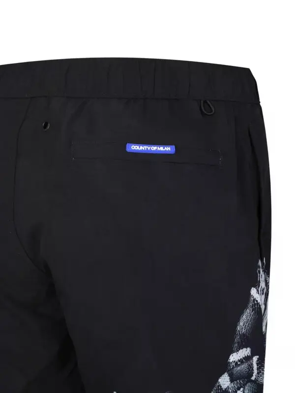 COUNTY OF MILAN Snake-print Drawstring Shorts