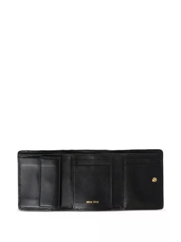 Miu Miu Small Matelassé Nappa-leather Wallet - Black