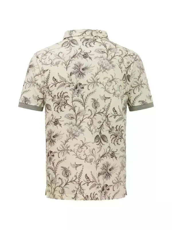 Etro Floral-print Polo Shirt - Neutrals