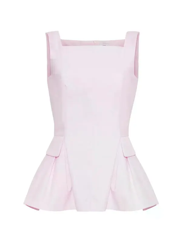 Adam Lippes Pale Peplum Blouse - Pink
