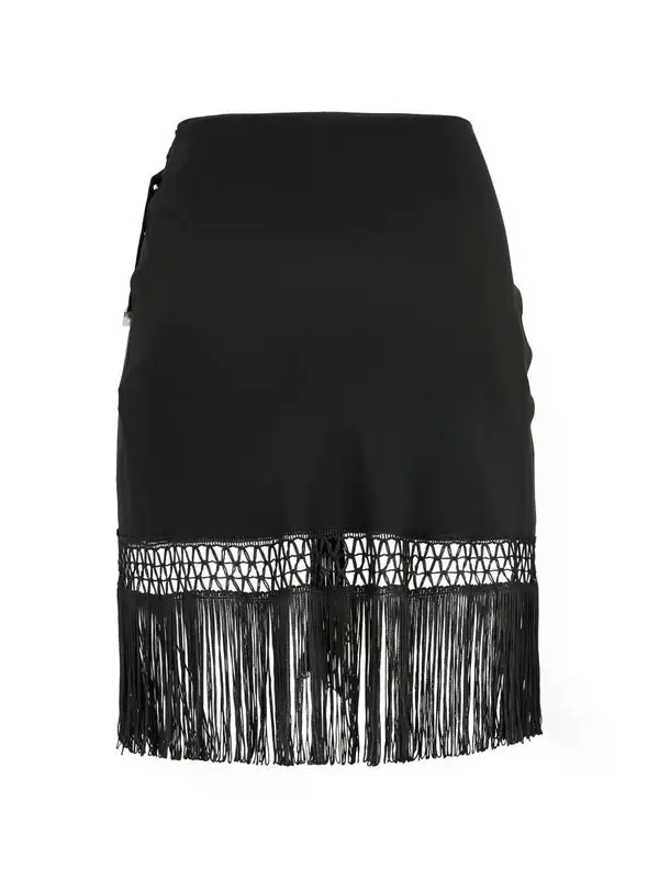 LES FILLES D'EVA Fringe Detail Wrap Skirt