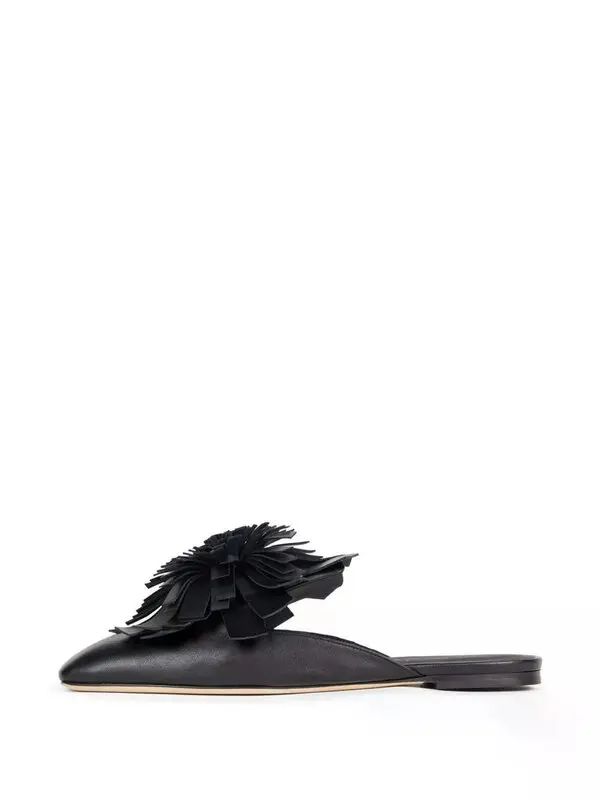 A.W.A.K.E. Mode Leather Pom-pom Mules