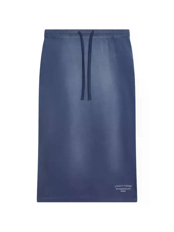 Acne Studios Logo-print Drawstring Midi Skirt