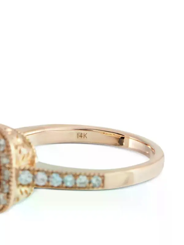 LB EXCLUSIVE 1.80 Carat Diamond Halo Ring In 14k Rose Gold