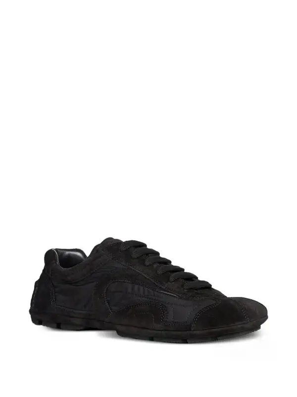 Prada Suede Panel Sneakers - Black