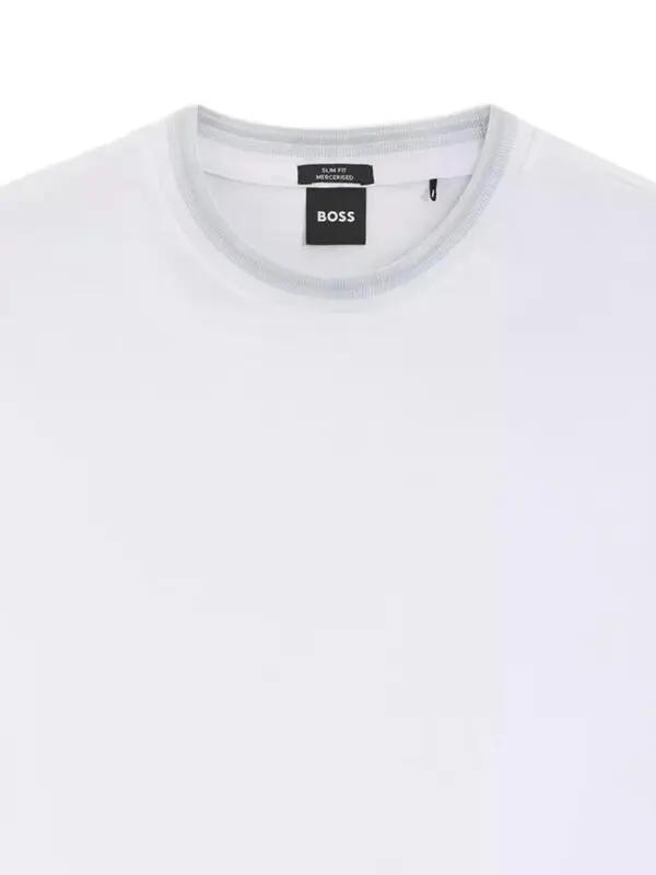 BOSS Tipped-trim Jersey T-shirt - White