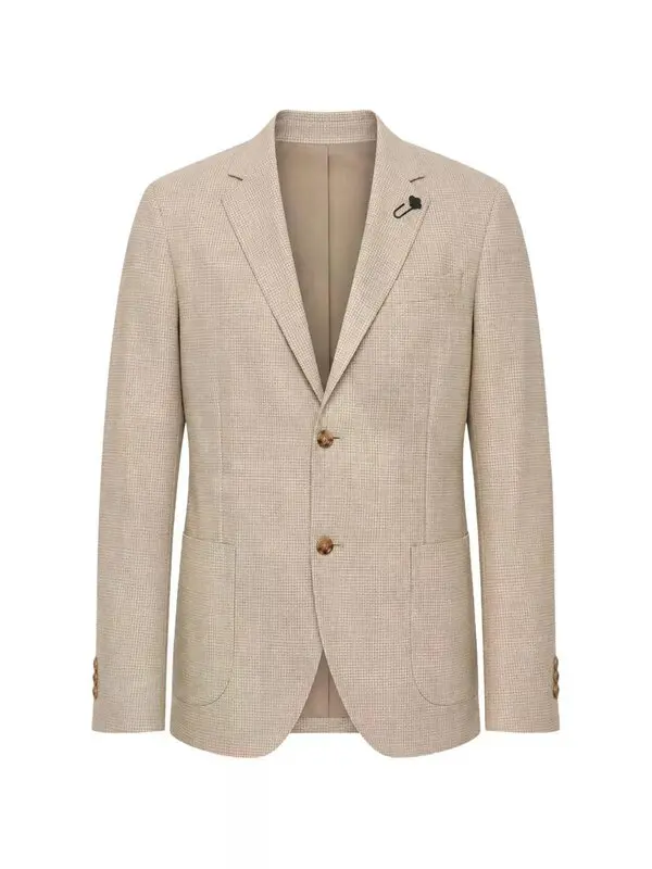 LARDINI Single-breasted Houndstooth Blazer