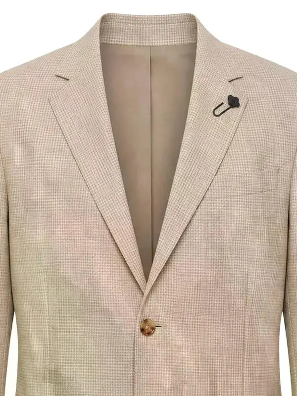 LARDINI Single-breasted Houndstooth Blazer