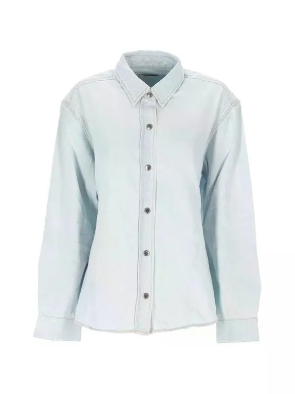 AGOLDE Light Denim Cut-out Shirt - Blue