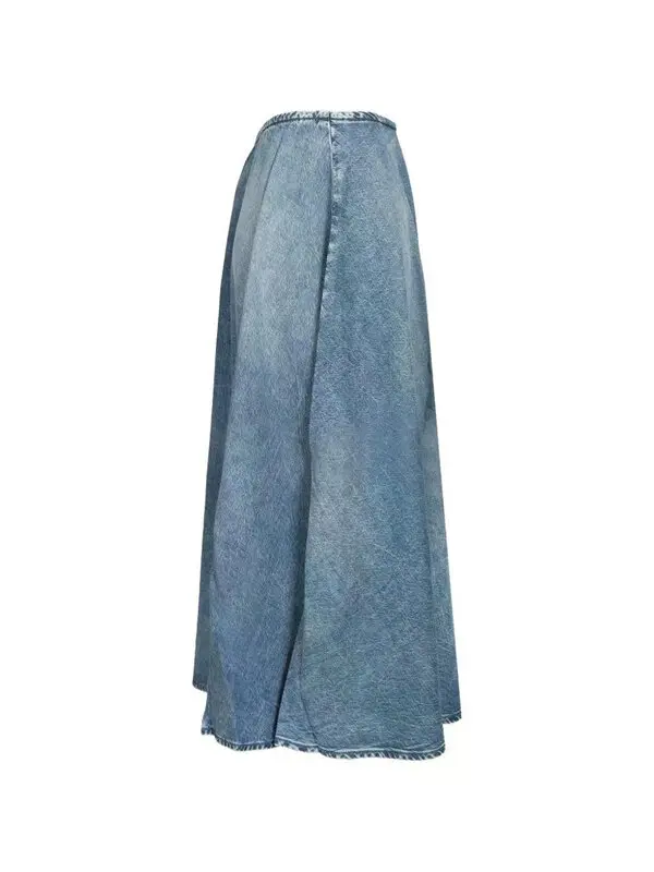 DIESEL® Logo Detail Denim Midi Skirt - Blue