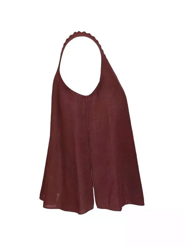 FORTE_FORTE Embroidered Scalloped-edge Sleeveless Blouse