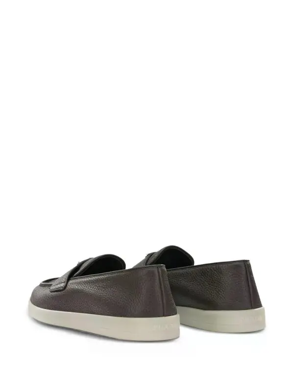 Prada Logo-plaque Leather Loafers