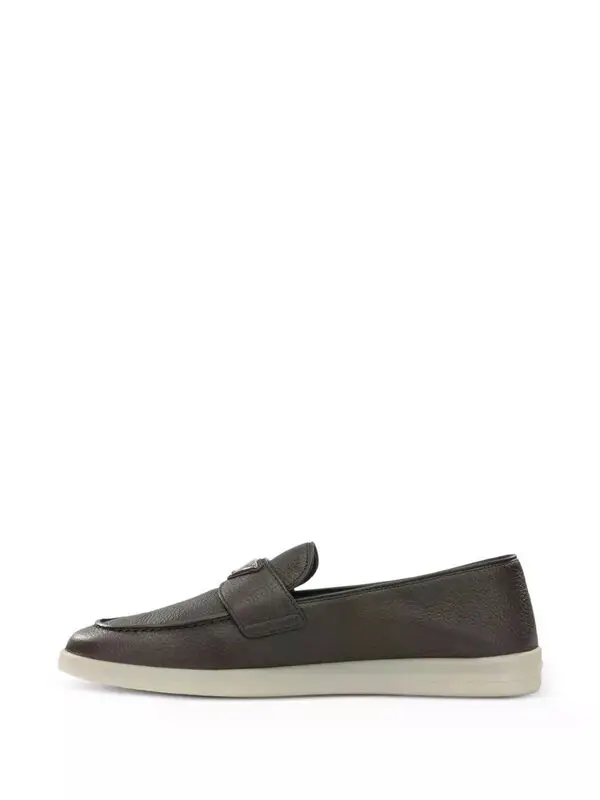 Prada Logo-plaque Leather Loafers