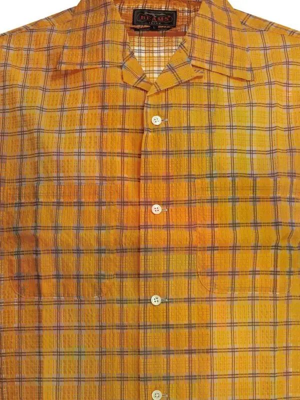 BEAMS Check-print Short-sleeve Shirt