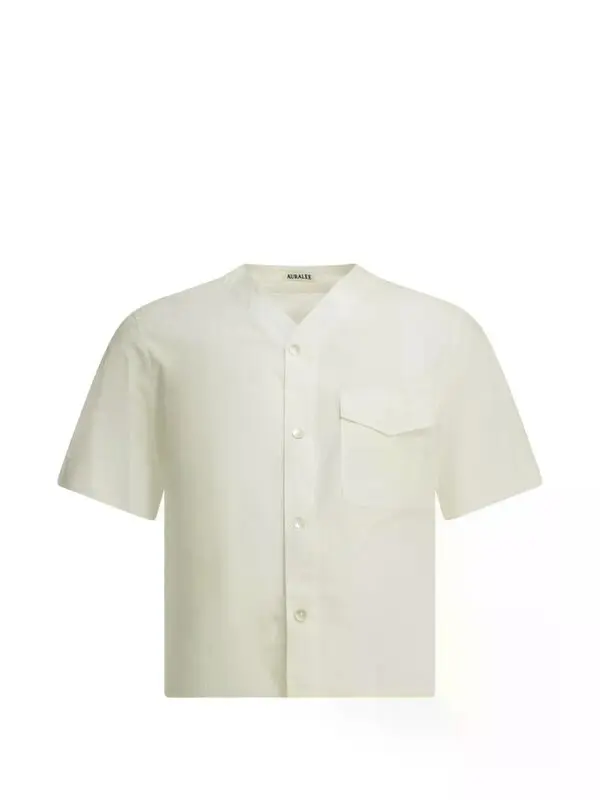 Auralee V-neck Chest-pocket Shirt