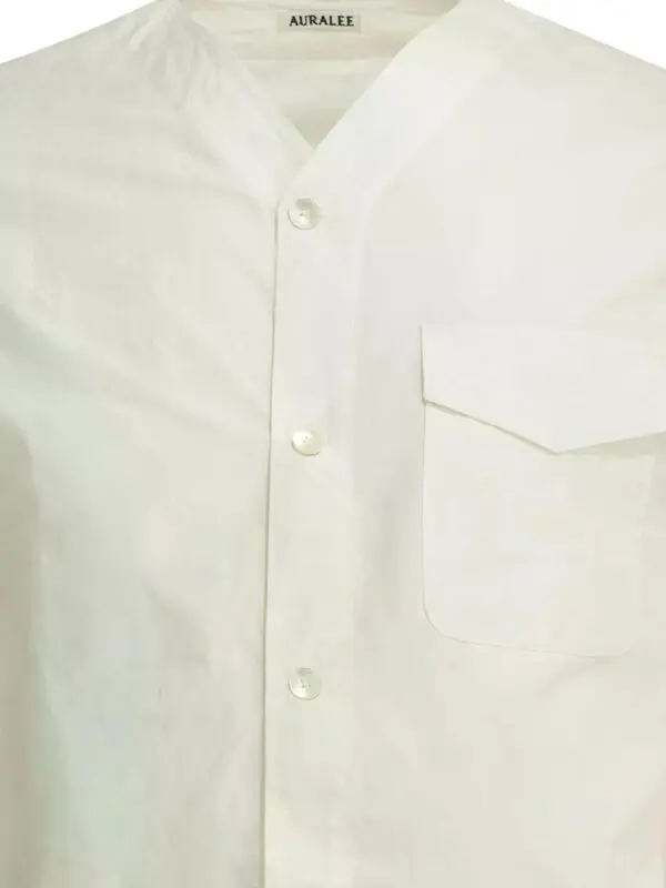 Auralee V-neck Chest-pocket Shirt
