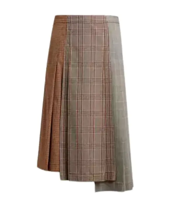 COACH Pleated Checked Skirt