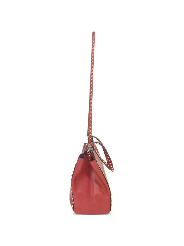 Valentino Garavani Rockstud Leather Tote Bag - Red