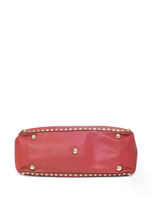 Valentino Garavani Rockstud Leather Tote Bag - Red