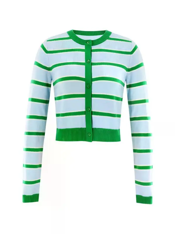 Alice + Olivia Striped Cropped Cardigan