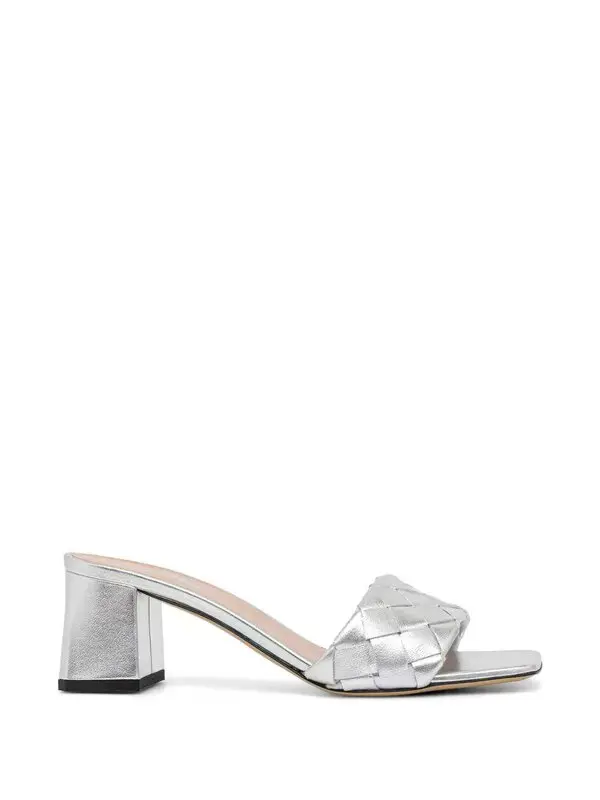 POLLINI Woven Strap Block Heel Sandals