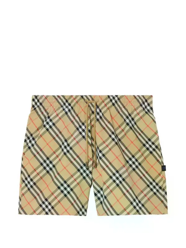Burberry Check Swim Shorts - Neutrals