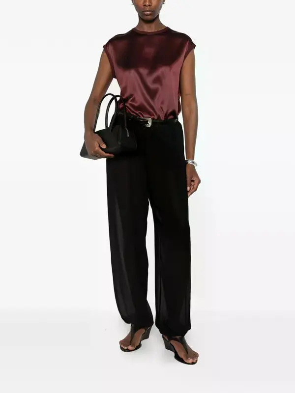 Brunello Cucinelli Cap Sleeve Satin Top - Red