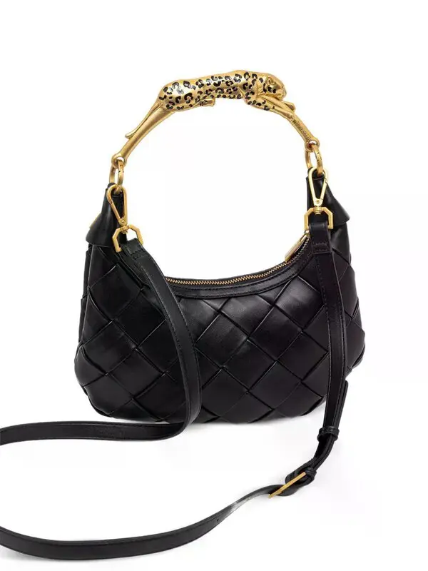 Lola Casademunt Woven Panther Handle Tote Bag - Black