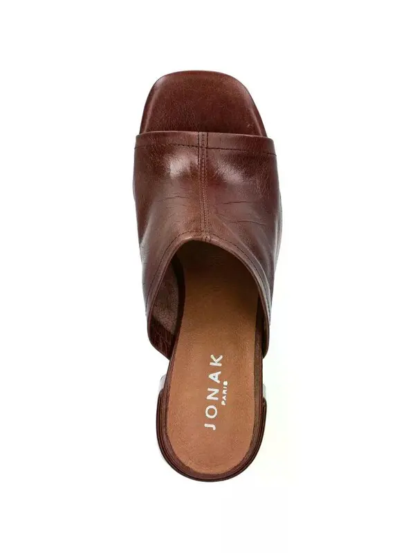JONAK PARIS Butterfly Block-heel Leather Sandals