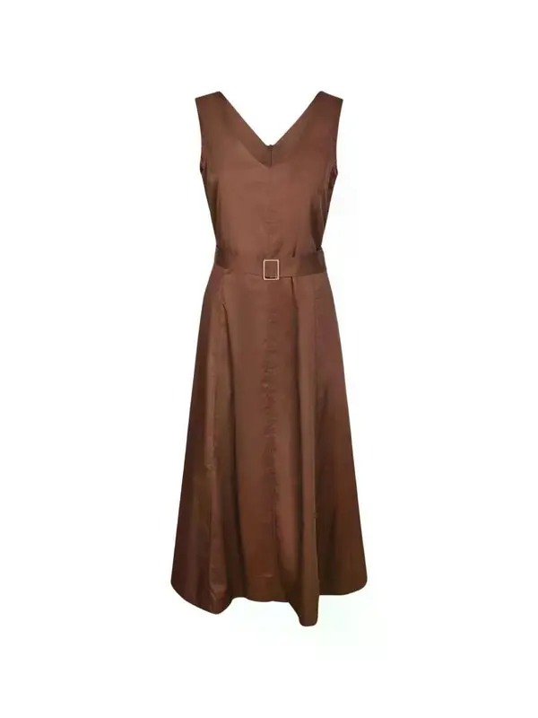 BLANCA VITA Belted Sleeveless Midi Dress