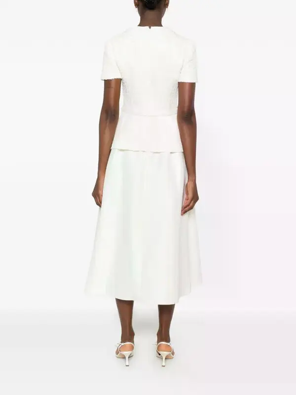 SELF-PORTRAIT Bouclé-knit Belted Midi Dress