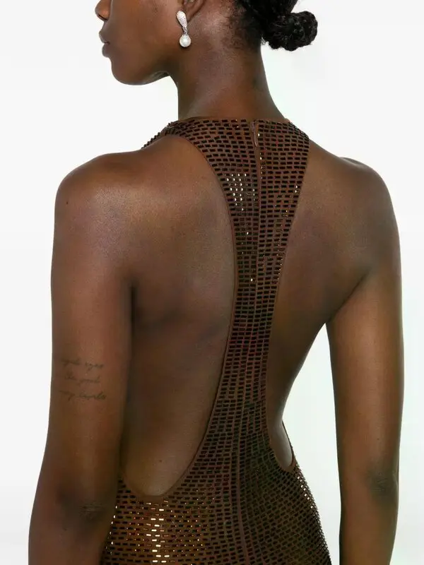 SELF-PORTRAIT Embellished Racer-back Maxi Dress