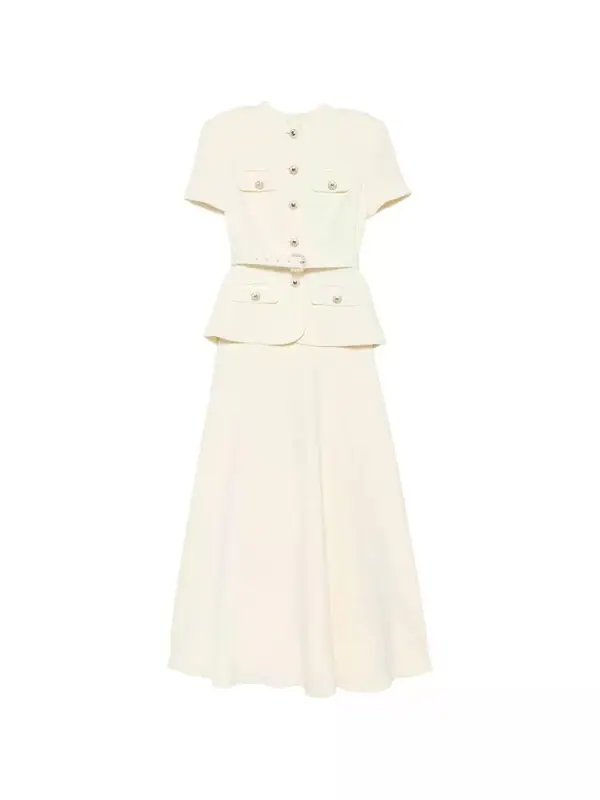 SELF-PORTRAIT Crystal-embellished Button-up Maxi Dress