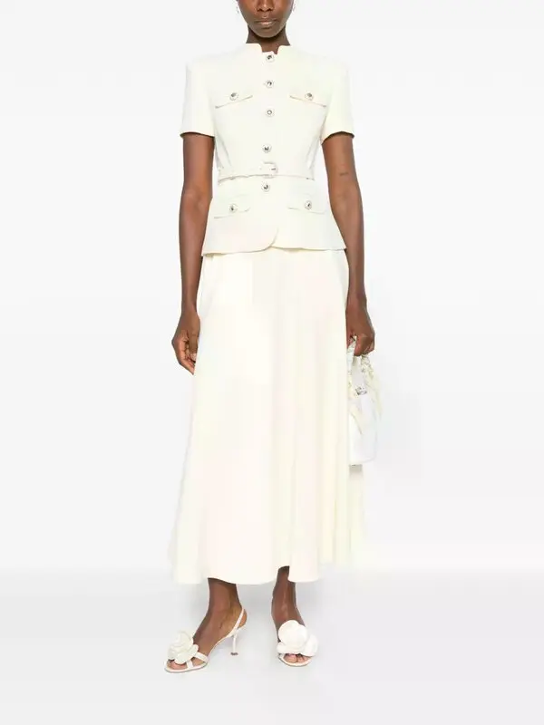 SELF-PORTRAIT Crystal-embellished Button-up Maxi Dress