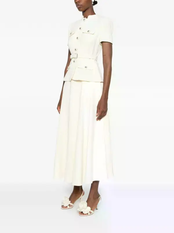 SELF-PORTRAIT Crystal-embellished Button-up Maxi Dress