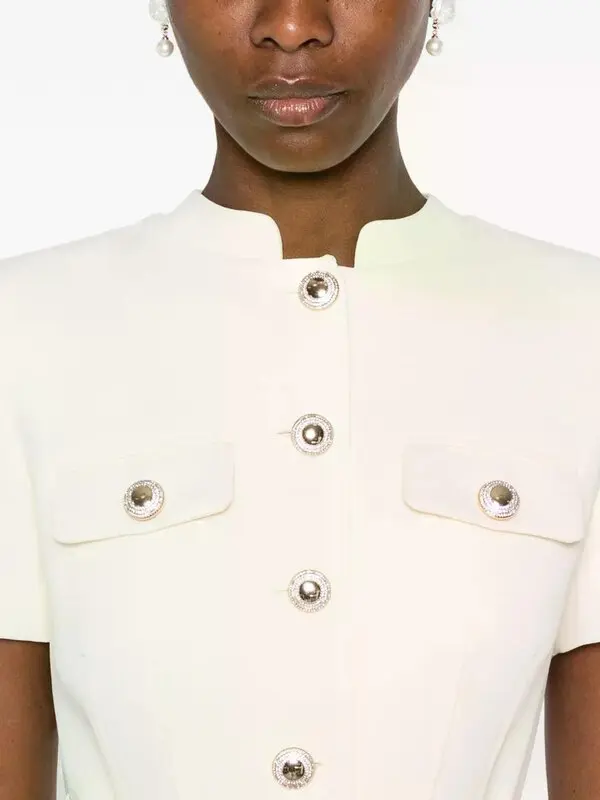 SELF-PORTRAIT Crystal-embellished Button-up Maxi Dress