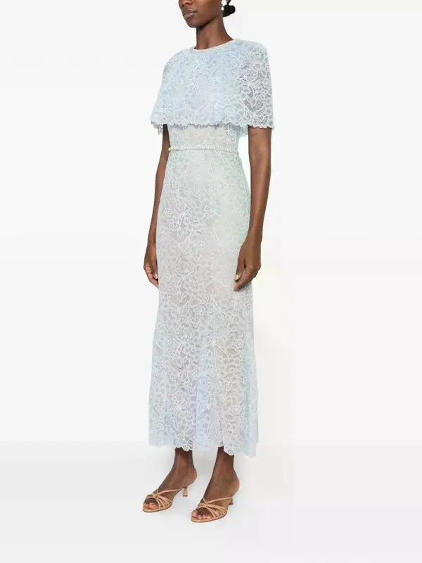 SELF-PORTRAIT Lace Maxi Dress With Pearl And Crystal Embellishments