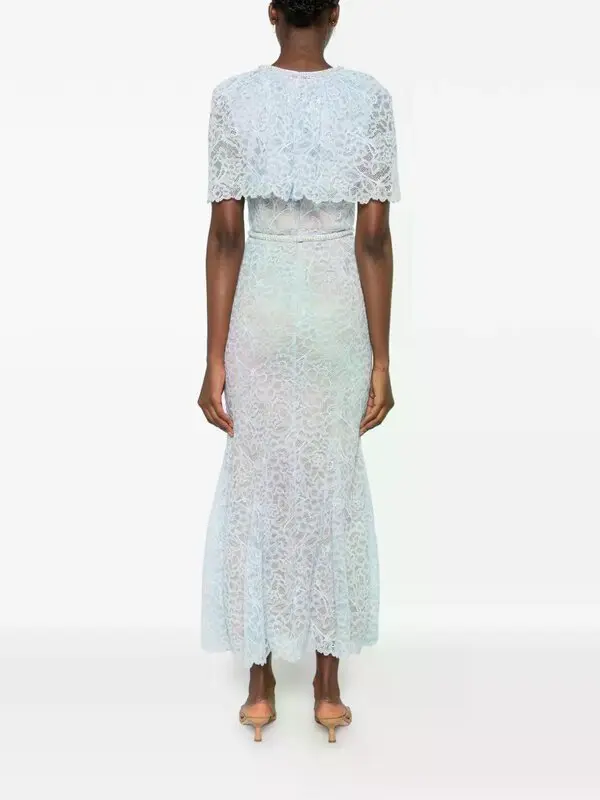 SELF-PORTRAIT Lace Maxi Dress With Pearl And Crystal Embellishments