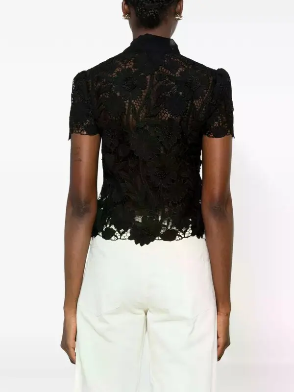 SELF-PORTRAIT Guipure Lace Pussy-bow Blouse