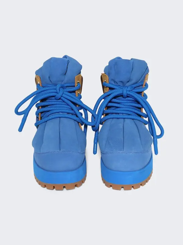 AHDIID Premium Suede Leather Lace Up Boots - Blue