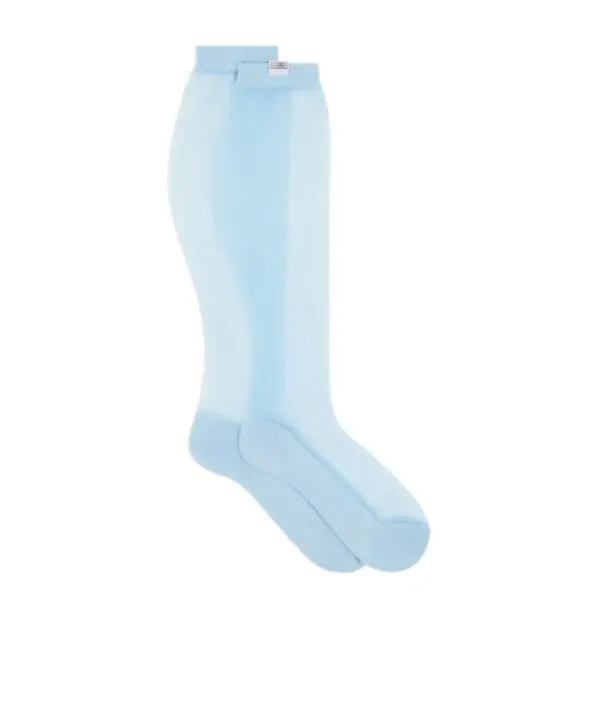 MAISON MARGIELA Ribbed-cuff Socks - Light Blue