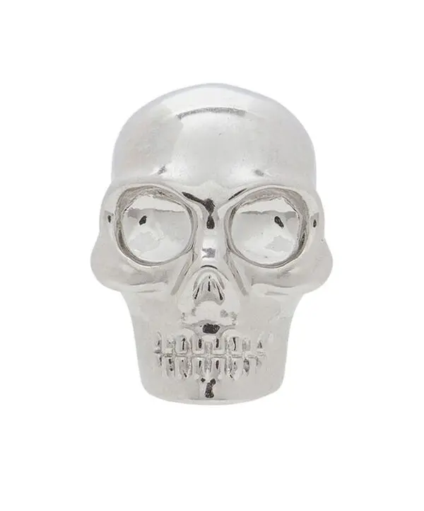 Alexander McQueen Silver Skull Stud Earrings - Palladium