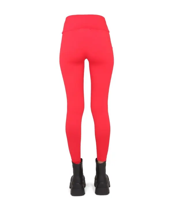 MSGM Logo Detailed High Waist Leggings