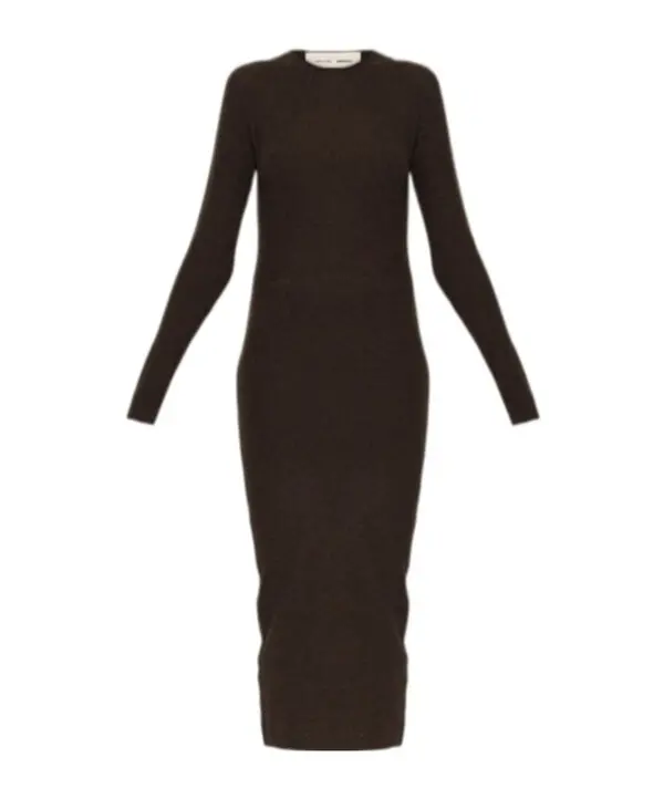 Fear Of God Ribbed Long Sleeve Knit Dress - Brown